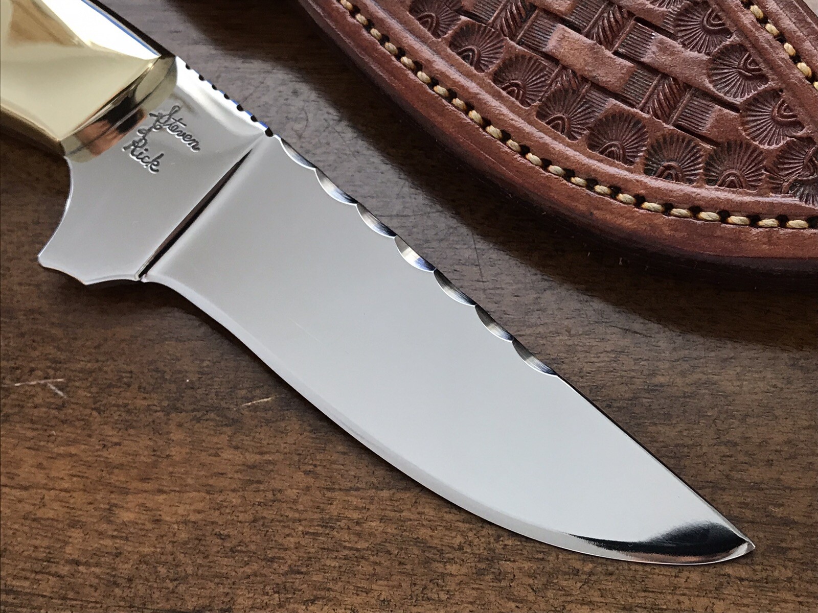Steve Rick Custom Fixed Blade Knife Hunter Nice Handle | eBay
