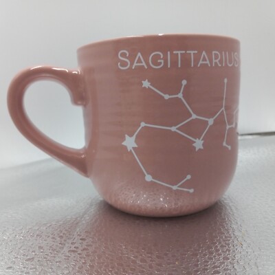 Sagittarius Zodiac Sign Mug With Constellation Drawing Pink Ceramic ...