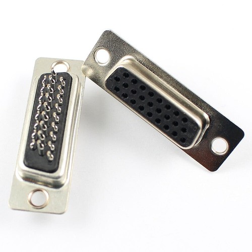 2Pcs HD D-SUB 26 Pin Female Solder Type Adapter Connector 3 Rows ...