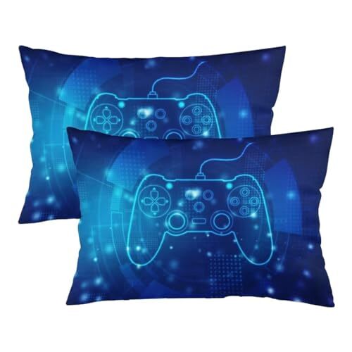 Game Controller Throw Pillow Cover Queen Size Set of 2Gamer Gaming ...