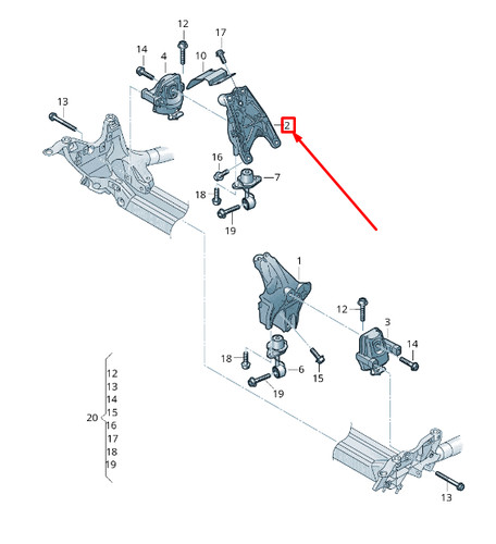 NEW AUDI A4 B9 RIGHT ENGINE MOUNT 4M0199308AD ORIGINAL NO IMPORT DUTIES ...