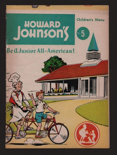 1961 Howard Johnson's Children's Menu Junior All-American Comic Book 5 ...