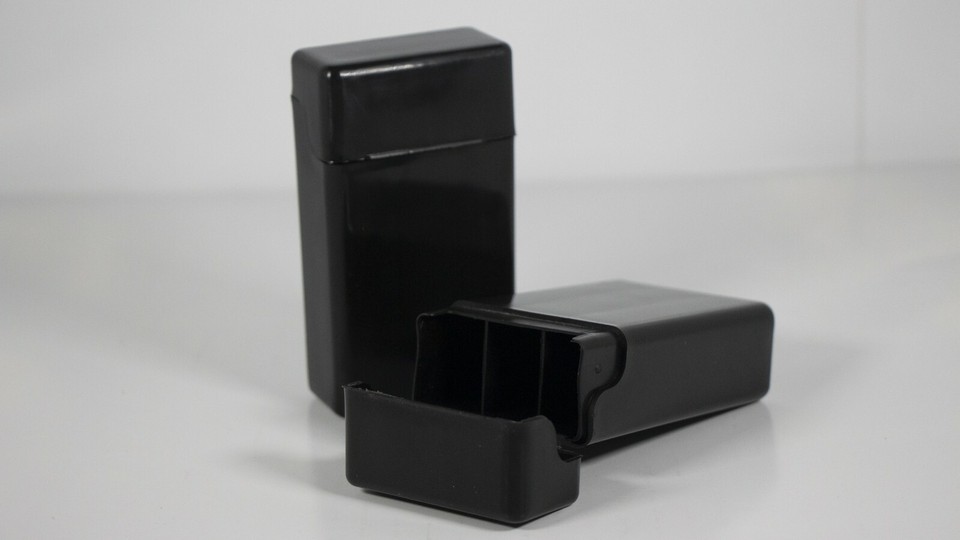 6 Black Color Flip Open Plastic Cigarette Case Holder with Divider for ...