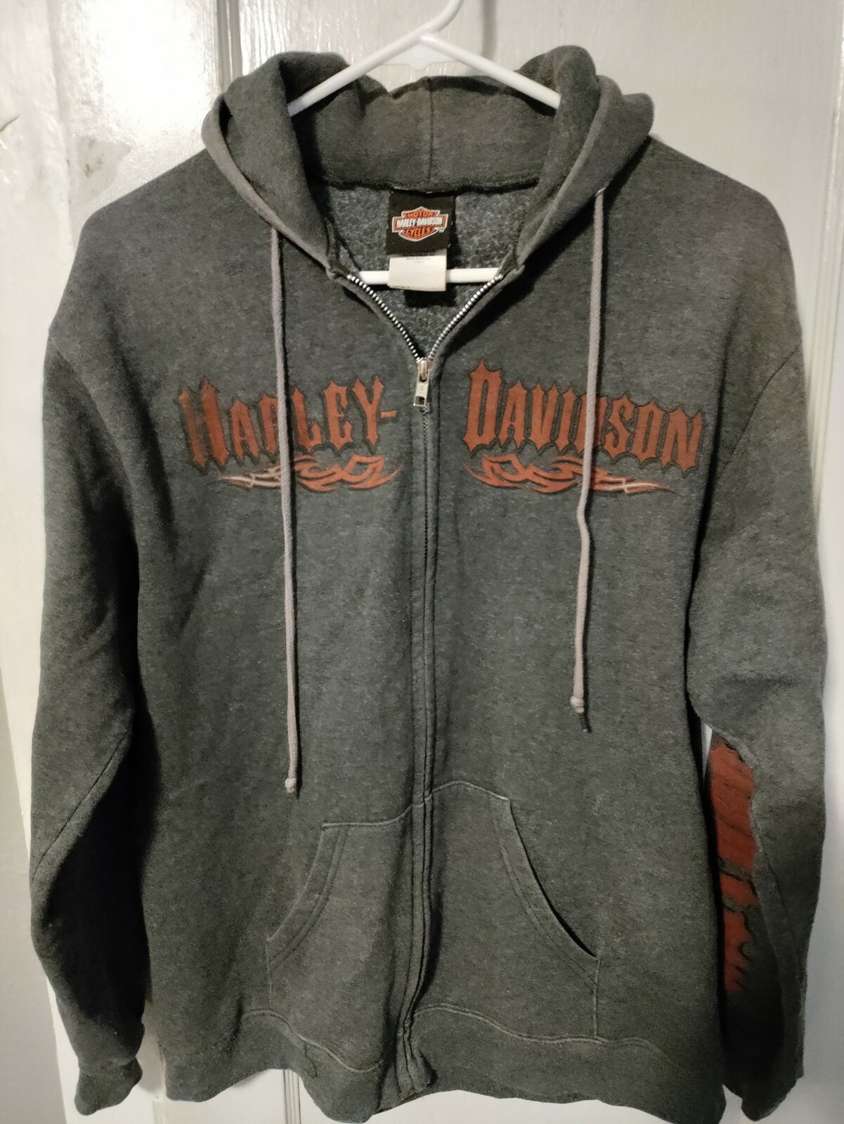 Harley-Davidson Mens Gray Fleece Full Zip Jacket Size Small Milwaukee ...