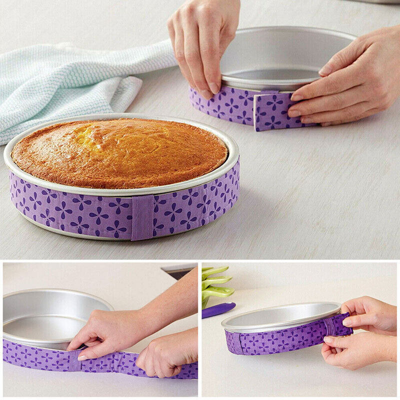 2PCS Cake Pan Strips Heat Protection Belt Bake Even Strip Moist Baking ...