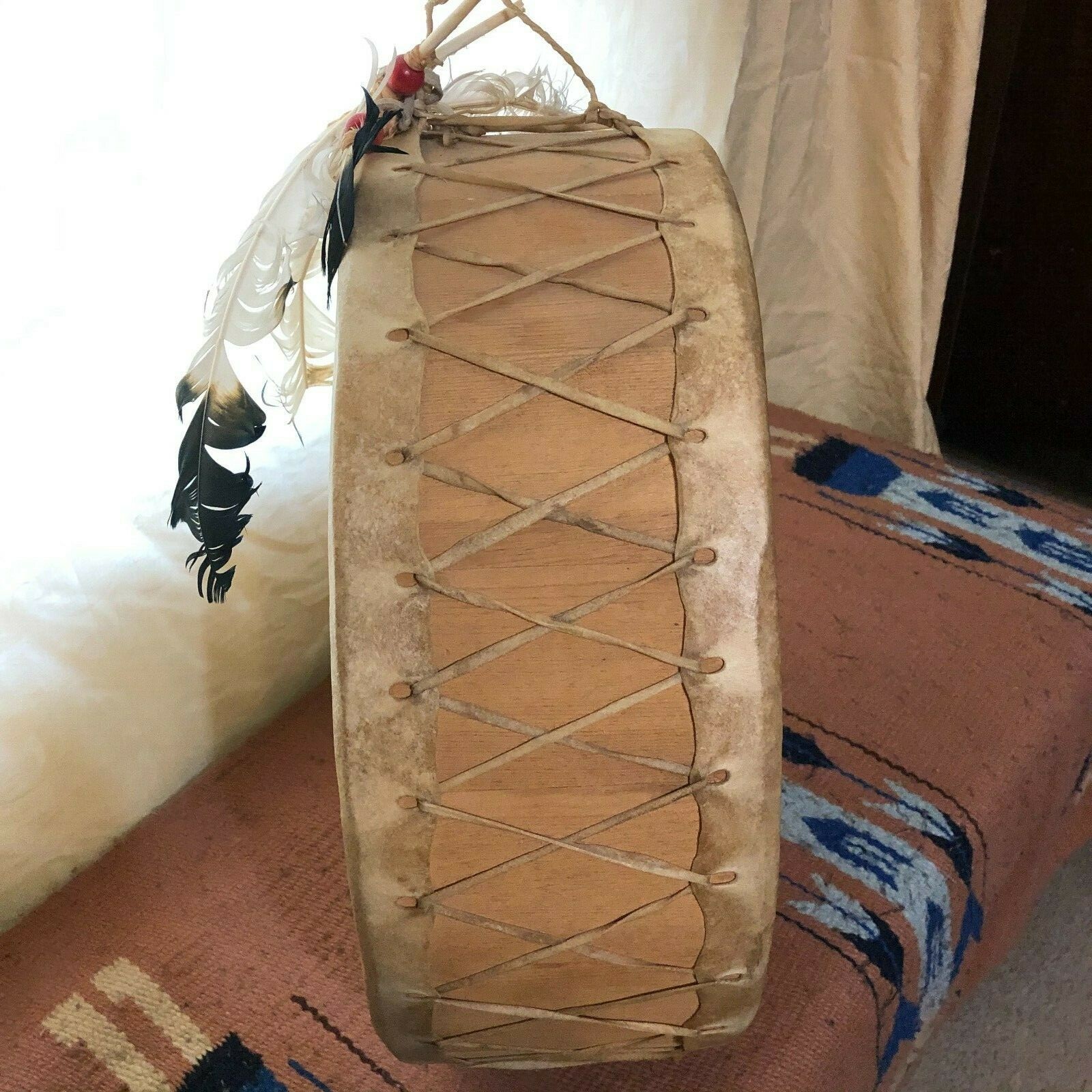 Handmade Tom Tom (Drum) with striking wand, - Gem