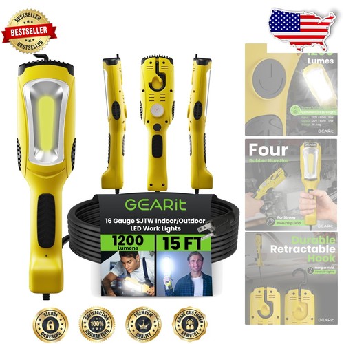 Indoor/Outdoor 15ft LED Work Light - 1200 Lumens with Rotating Hanger ...