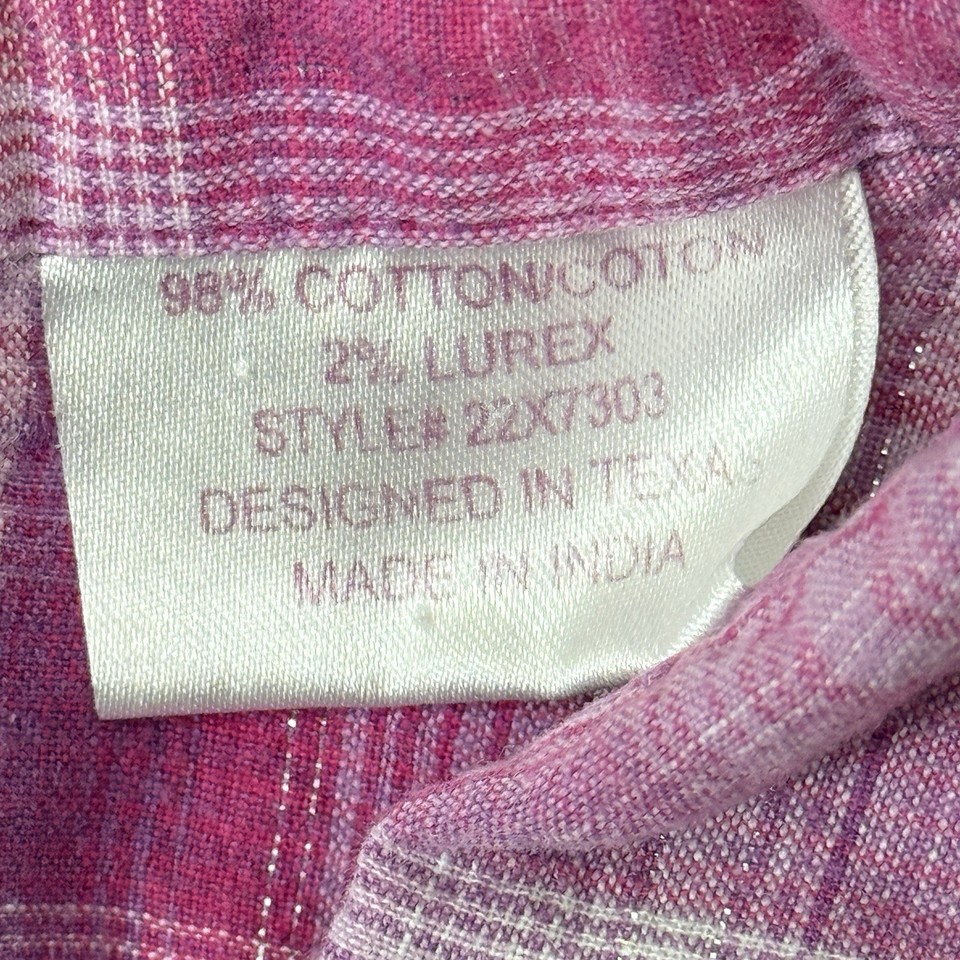 Panhandle Slim Pink Western Shirt Women 3X Roll Tab Embroidered Pearl ...