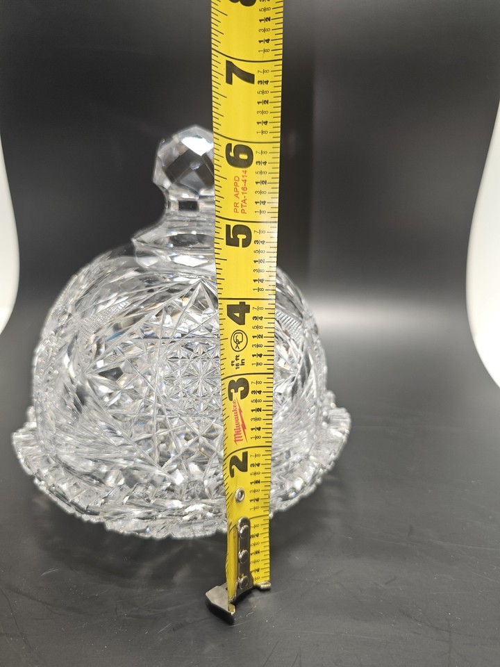 Crystal Clear Industries Cut Crystal Cheese Dome Butter Dish Star ...