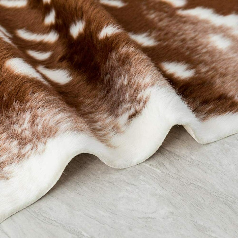 Animal Rug Deer Rug Faux Fur Cowhide Area Rug Animals Carpet for Home ...