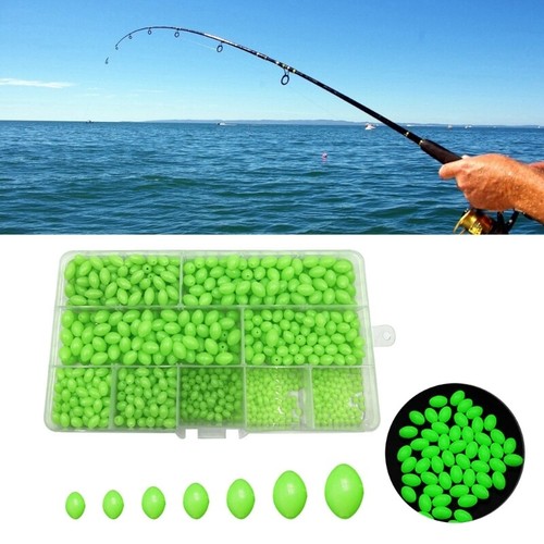 900pcs Oval Shaped Luminous Fishing Beads Floating Lures Fishing Bead ...