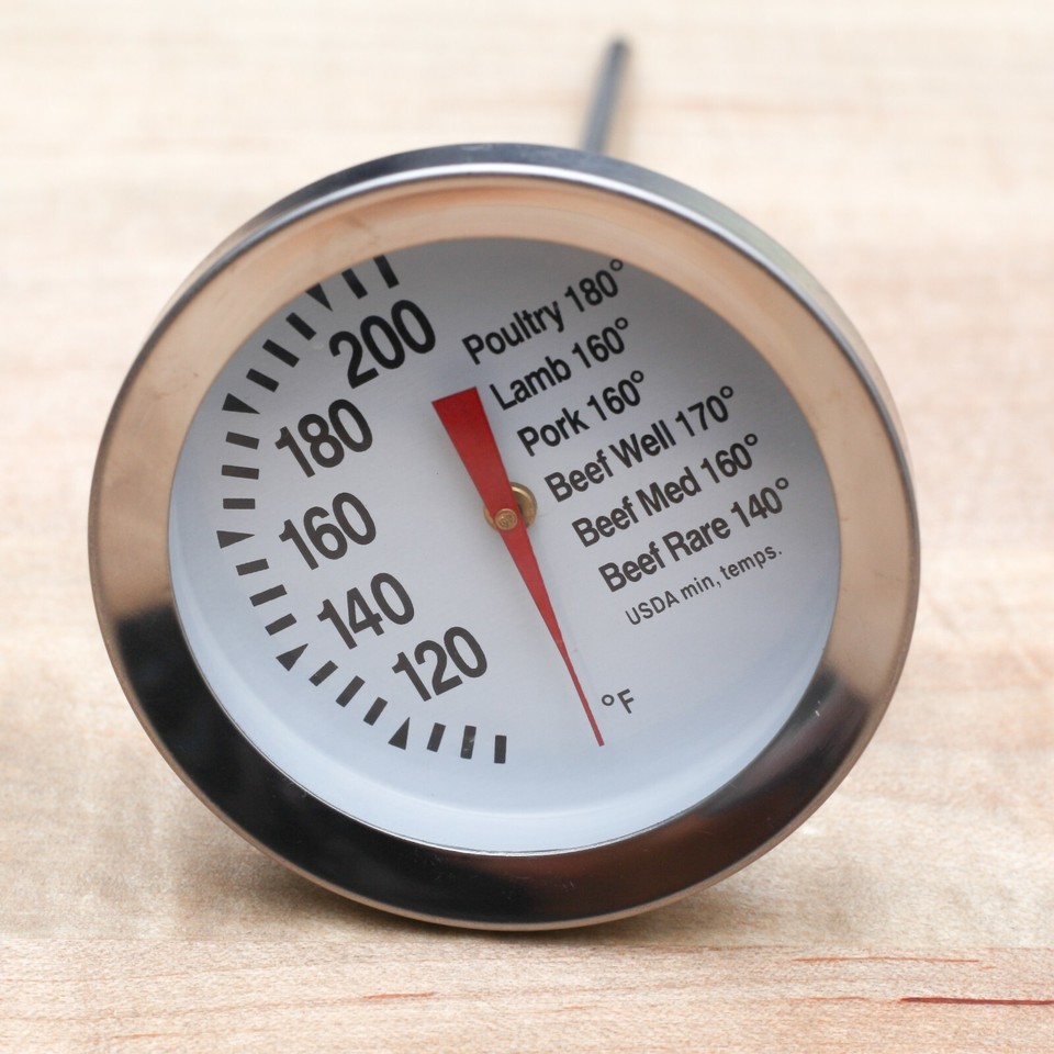 Stainless Steel Meat Thermometer Poultry Lamb Pork Beef Well Med Rare ...