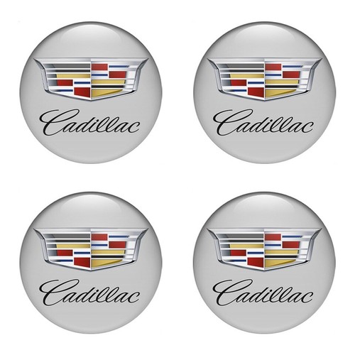 4x Cadillac Emblem Silicone Self-Adhesive Sticker Badge Wheel Cap Decal ...