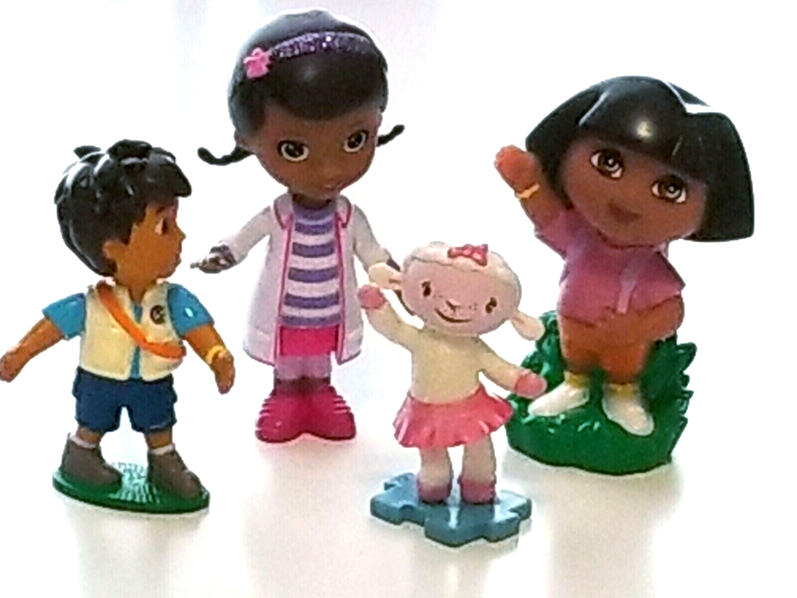 Disney Viacom 4 Plastic PVC Figures Lambie The Lamb Dora The Explorer ...