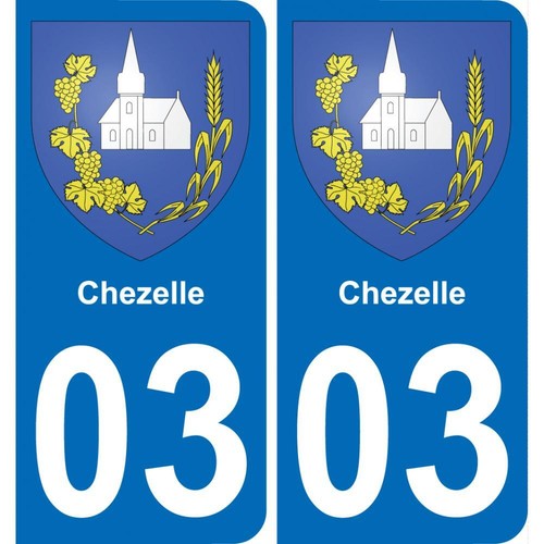 03 Chezelle autocollant sticker plaque immatriculation auto ville | eBay
