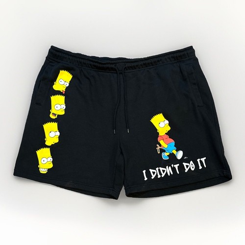 The Simpsons Bart Simpson Sweat Shorts Size 3XL Black Relaxed 20th ...