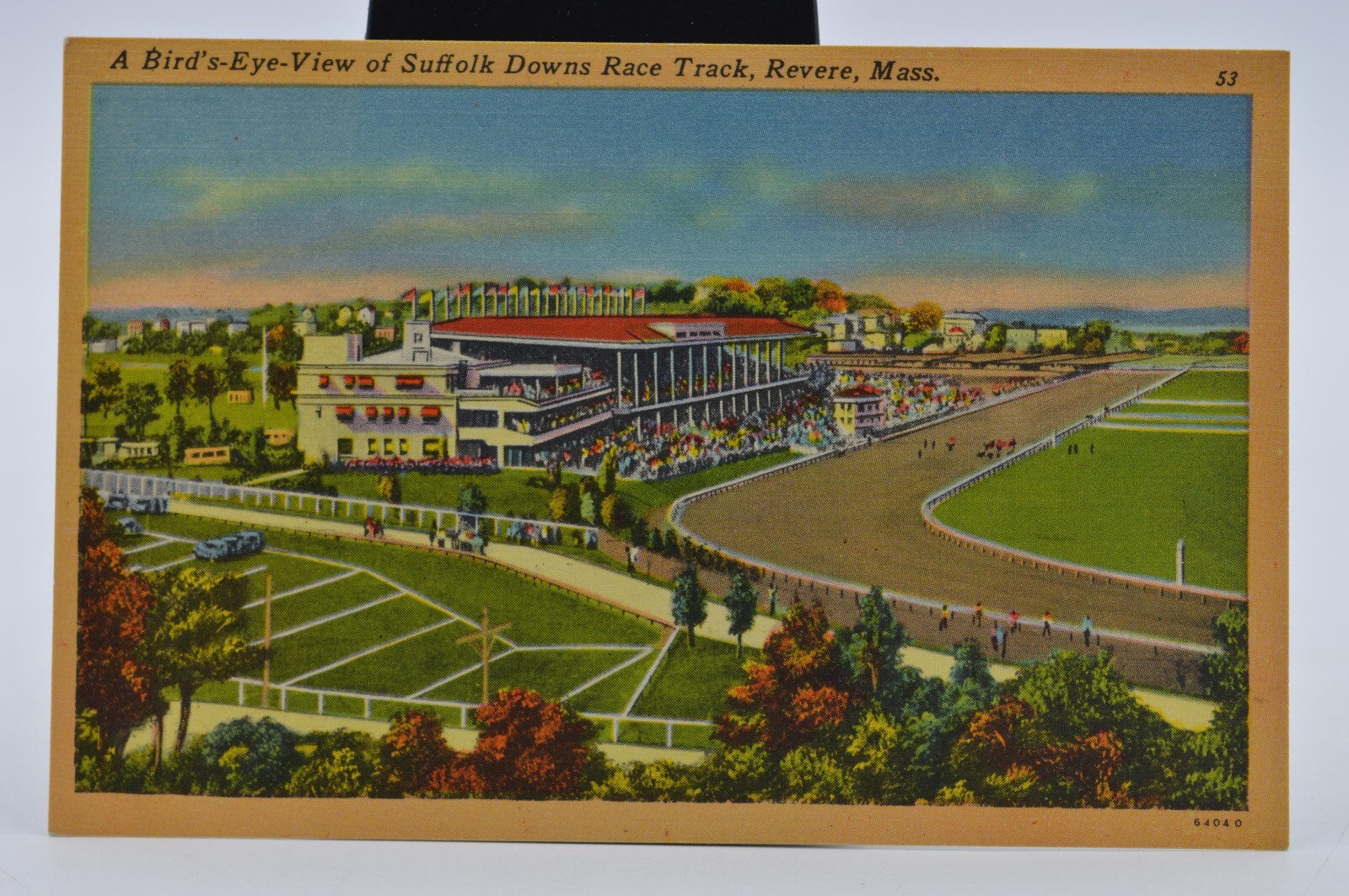 Vintage - Bird's Eye View of Suffolk Downs Horse Racing Track - Unused ...