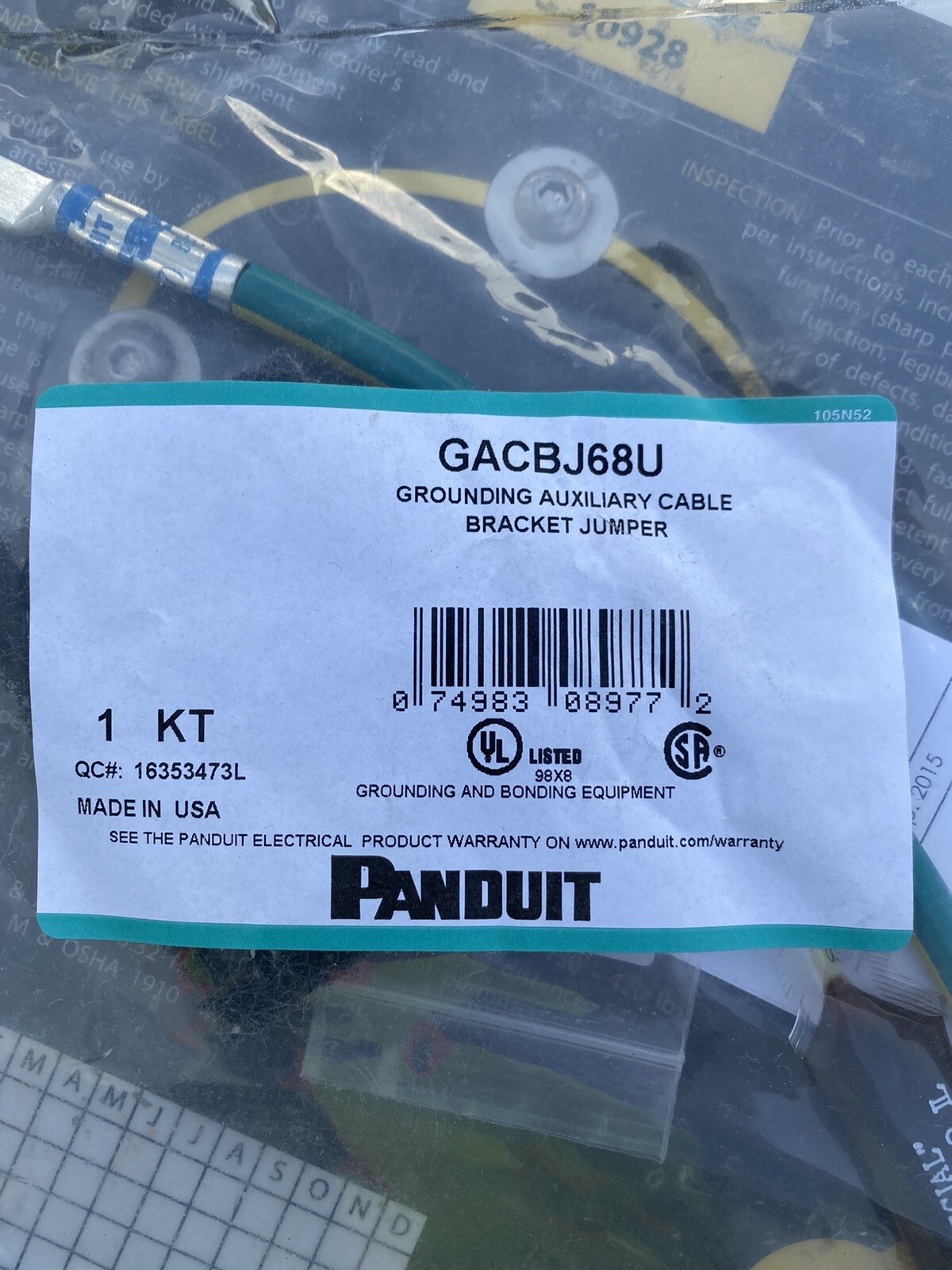 Panduit GACBJ68U Grounding Auxiliary Cable Bracket Jumper | eBay