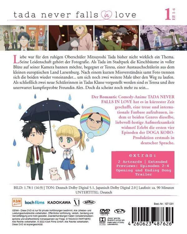 Tada Never Falls in Love Vol. 1 (Ep.1-4) im Sammelschuber (DVD) | eBay