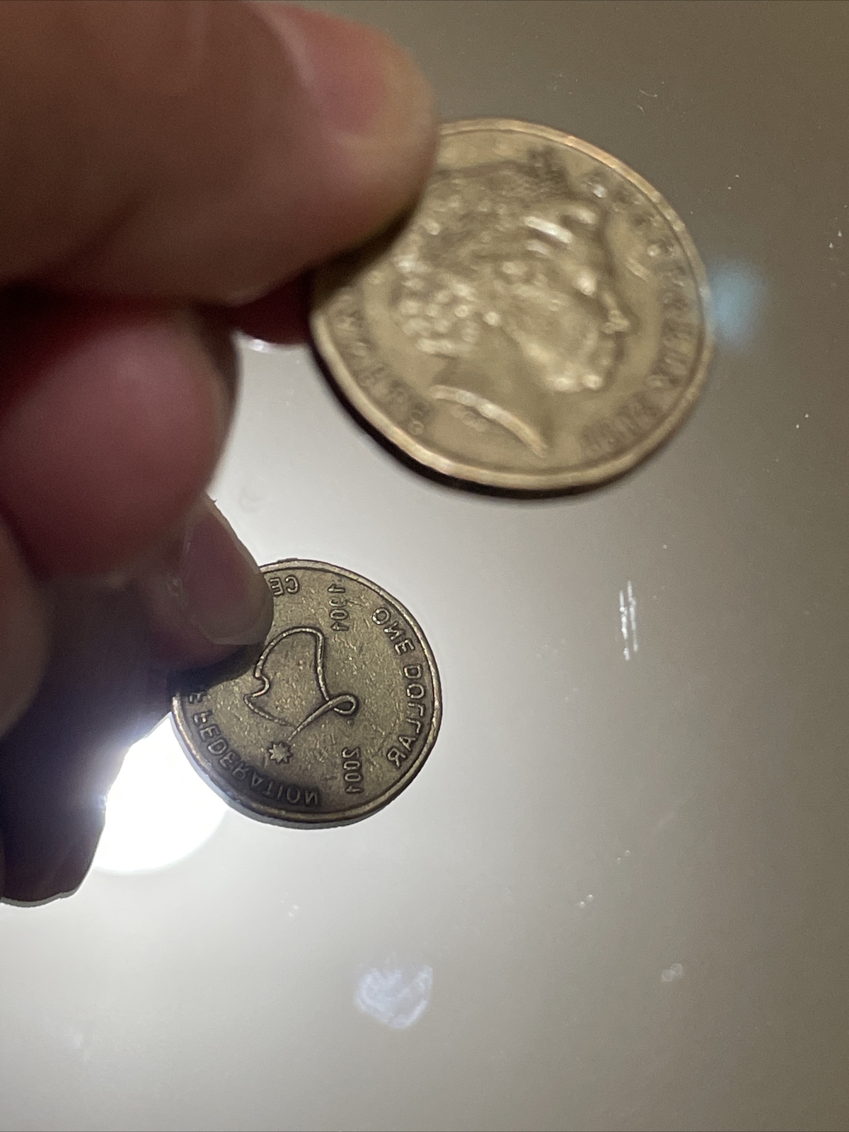 2001 Centenary of Federation . $1.00 Dollar coin . Upset Rotation Error ...