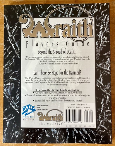 WRAITH (The Oblivion) RPG Players Guide White Wolf Book 1997 | eBay