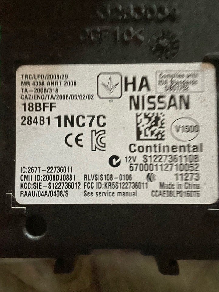 2012 2013 Infiniti G37 Body Control BCM BCU Continental 284B1 1NC7C OEM ...