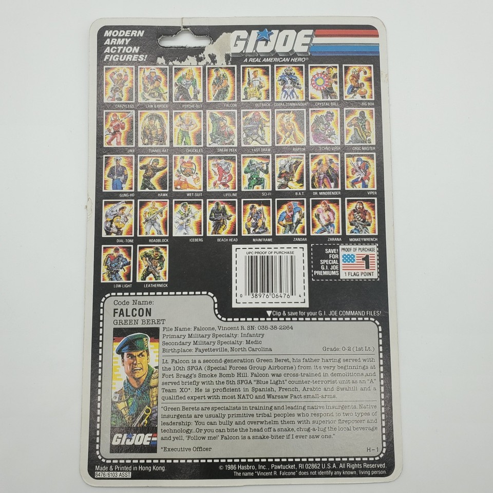 VTG 1986-1987 GI JOE Action Figures 5 Uncut File Cards Blizzard ...