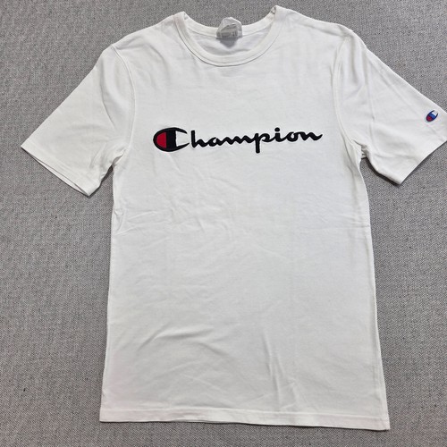 Champion T-Shirt Mens Size Small White Knit Casual Crew Neck Short ...