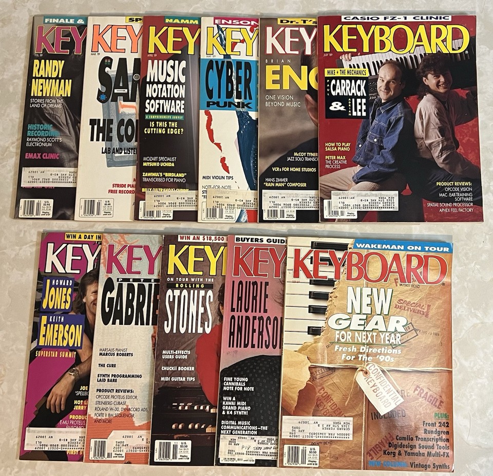 Keyboard Magazine 1989 Lot Of 11- Rolling Stones, Peter Gabriel, Randy ...