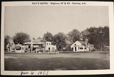 Days Motel Gas Station Pumps Highway 61 62 Corning Arkansas AR c1950s ...