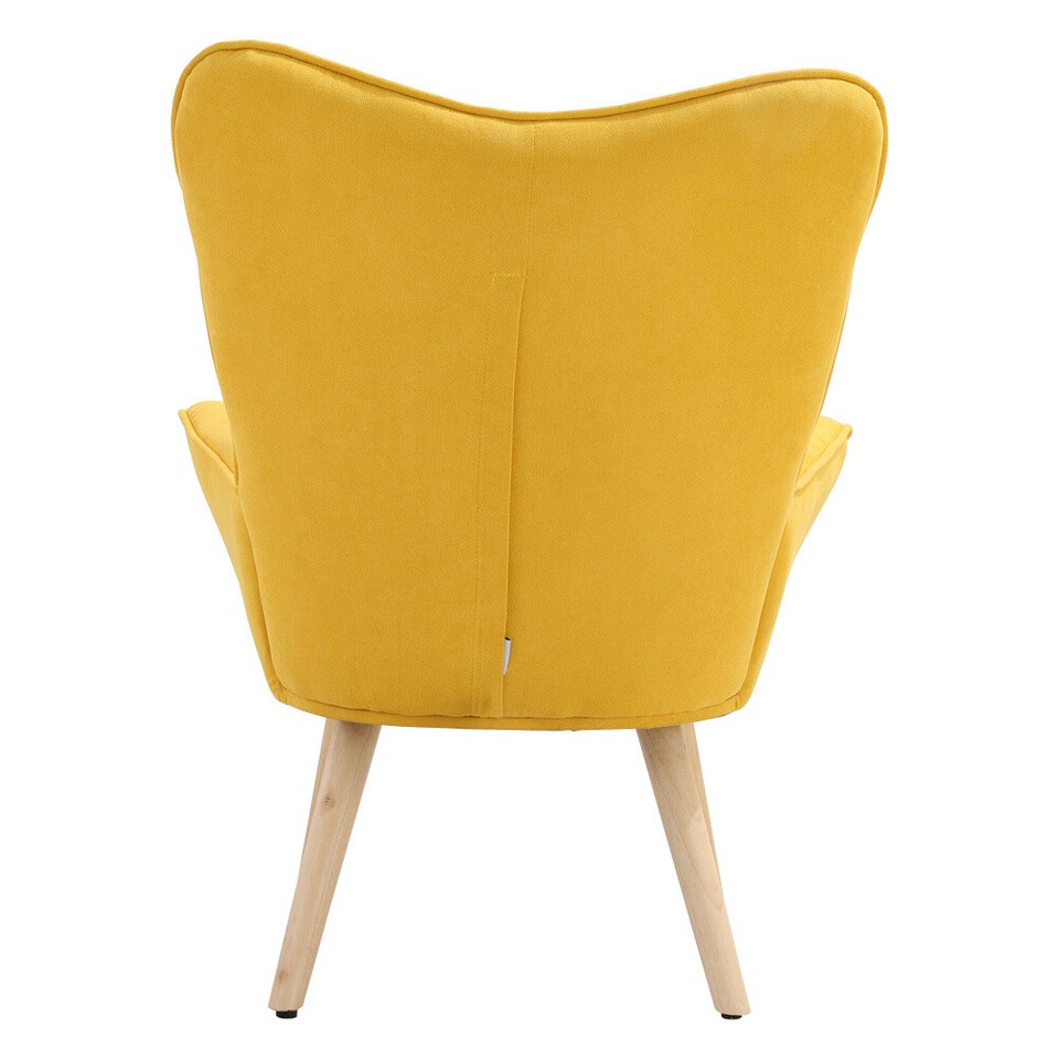 Butterfly Wing Back Upholstered Armchair Single Sofa Lounge Chair with ...