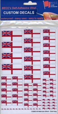 Becc GB White Ensign Modern Decals Vinyl Decals for modelling and ...