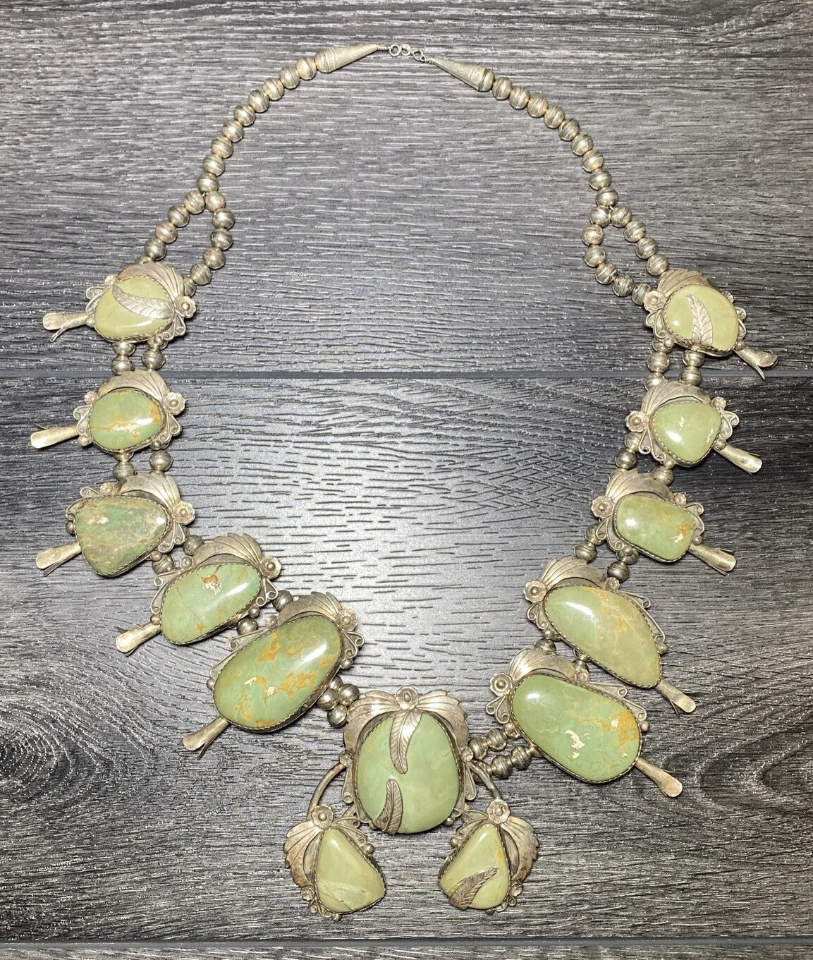 Brugh TSOSIE Necklace NAVAJO STERLING Turquoise STAMP… - Gem