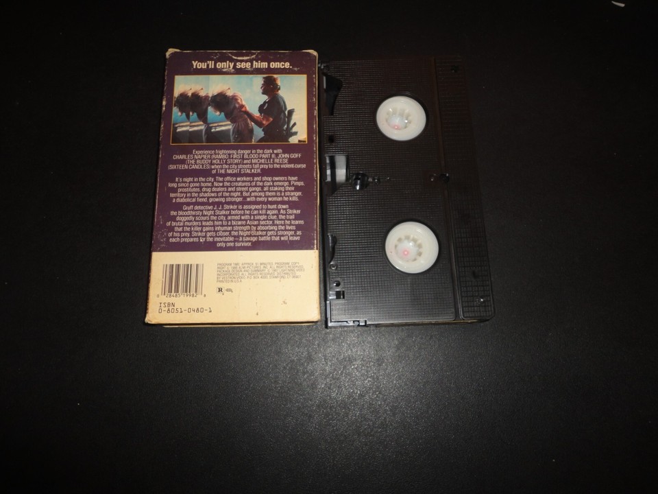 The Night Stalker (VHS, 1987) Charles Napier Rare Horror Lightning ...
