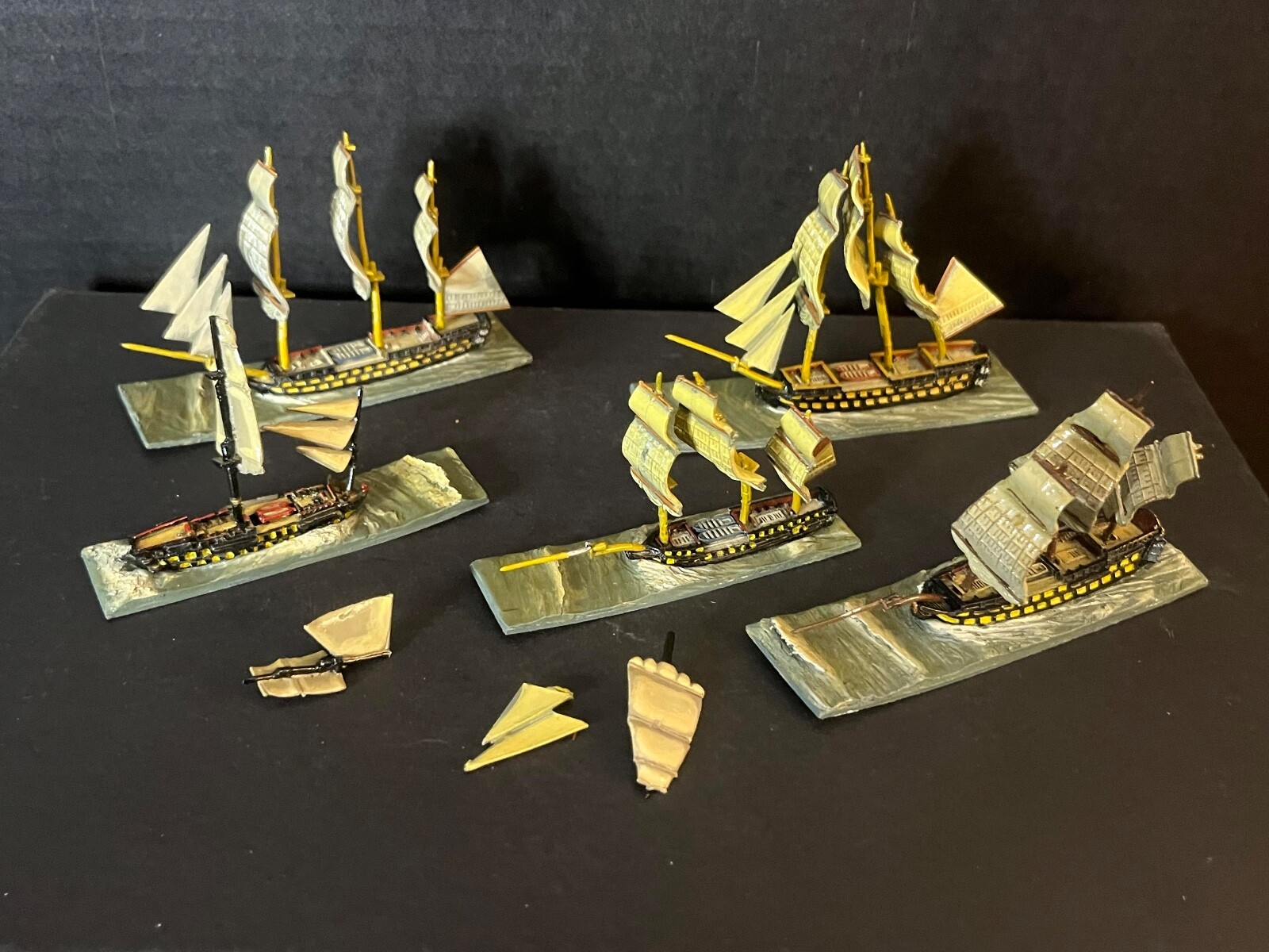 (5) 1/1200 NAPOLEONIC NAVAL WAR SHIPS MINIATURE PAINTED LOT OF 5 | eBay