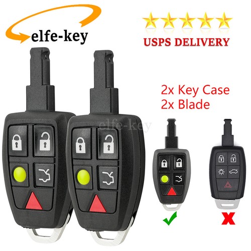 2 for 2006 2007 2008 2009 2010 Volvo C30 S40 V50 C70 Remote Car Key ...