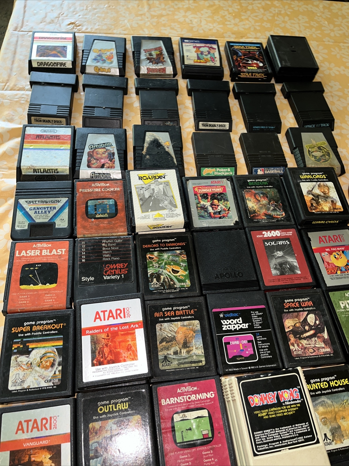 Vintage Atari Computer Game Cartridge Pac-Man Combat Space Invaders Lot ...