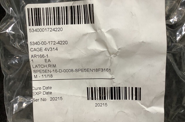 GENUINE ADAMS RITE AEROSPACE AR166-1 2624514 SPRING RIM LATCH 5340-00 ...