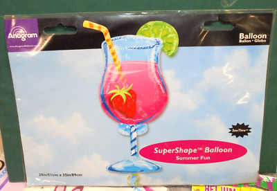 Summer Fun Cocktail Drink Shape Helium Balloon Tropical Beach Anagram 20" | eBay