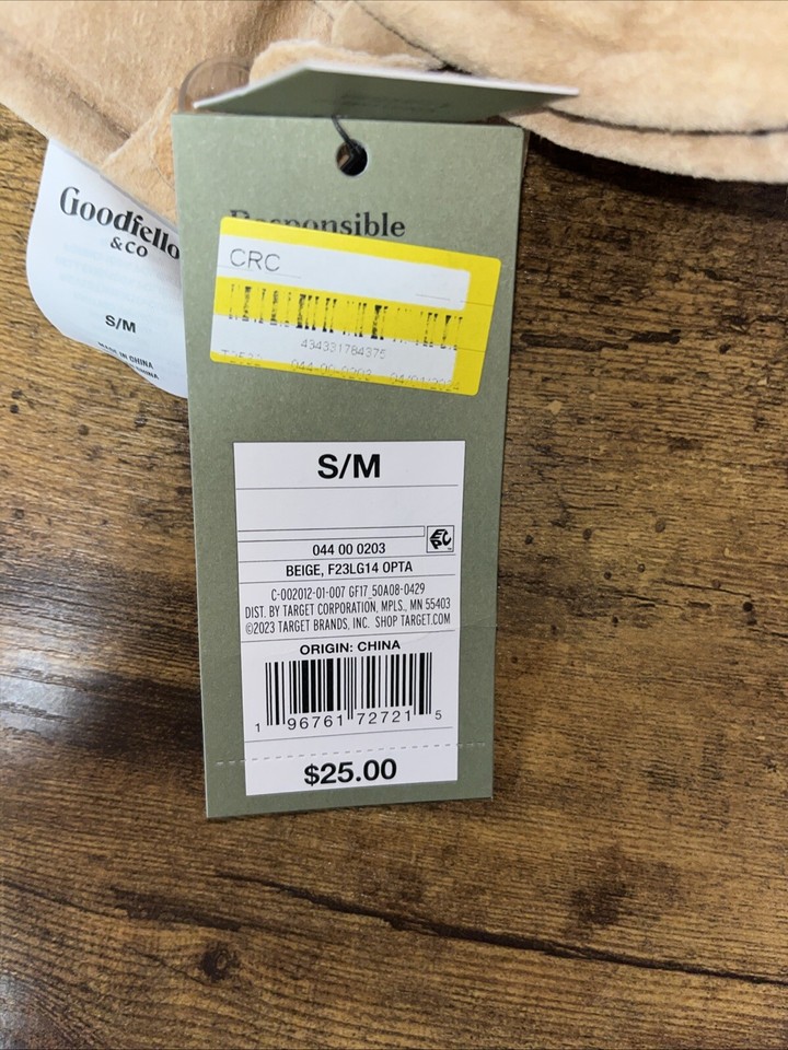 Men's Mixed Leather Dress Pig Suede Mittens - Goodfellow & Co Tan S/M ...