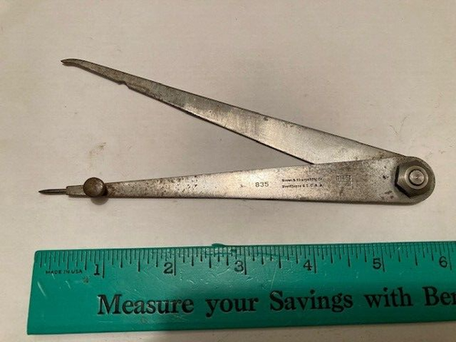 Vintage Brown & Sharpe #835 Hermaphodite 6" Scribe Calipers Machinist ...