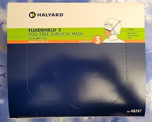 (2 Pack) Halyard FluidShield ASTM Level 3 Surgical Face Mask 25 Per Box ...