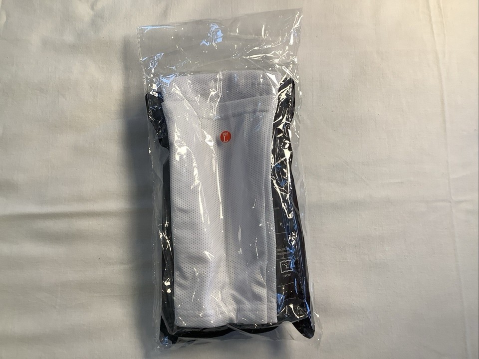 Shin Guards with Sleeve White Sports Size Large for Adult Or Youths New ...