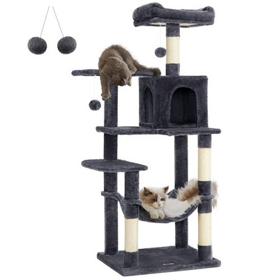 Feandrea Cat Tree, 56.3-Inch Cat Tower for Indoor Cats, Multi-Level Cat ...
