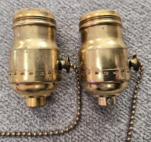 Vintage Lot of 2 Bryant Brass Pull Switch Lamp Sockets NEW New Old ...