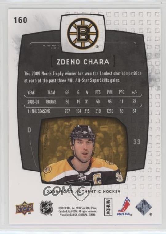 2009-10 SP Authentic SP Essentials /1999 Zdeno Chara #160 HOF | eBay
