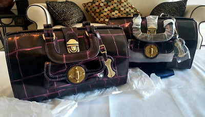 Rocco e Dante Dr. Phil Bag Handbag Italian Purple Crocodile Leather ...