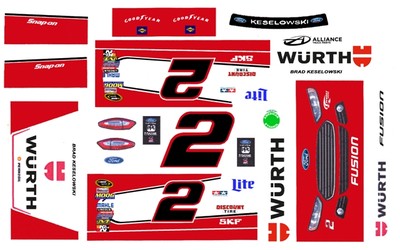 #2 Brad Keselowski WURTH Ford 2014 1/24th - 1/25th Scale Decals | eBay