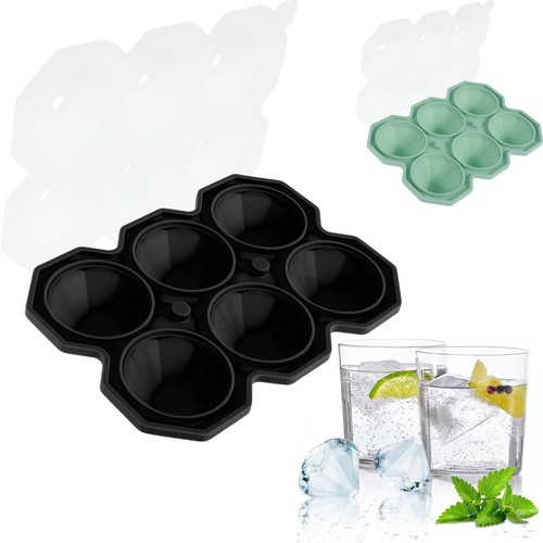 Large Ice Cube Molds Reusable 6 Grids Diamond Ice Cube Tray with Lid ...