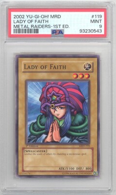 PSA 9 - Yu-Gi-Oh Card - MRD-119 - LADY OF FAITH (common) *1st Edition ...